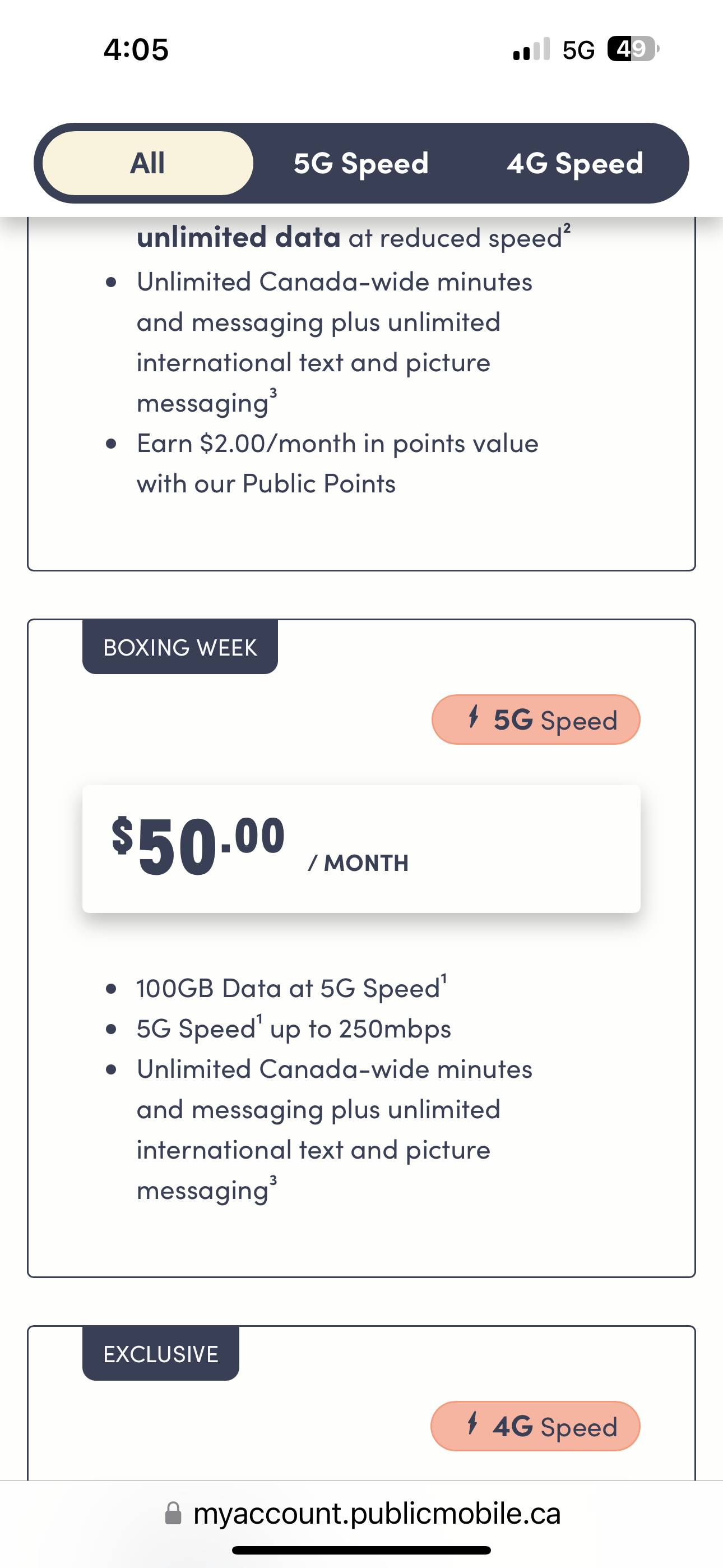 New Boxing Day plan for existing customers 100GB - Community