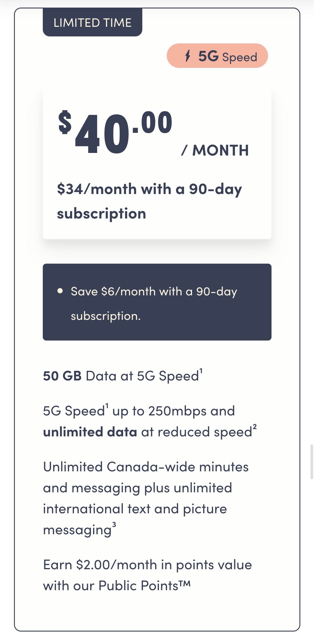 New 90 day phone plan $34/Month 50GB - Community