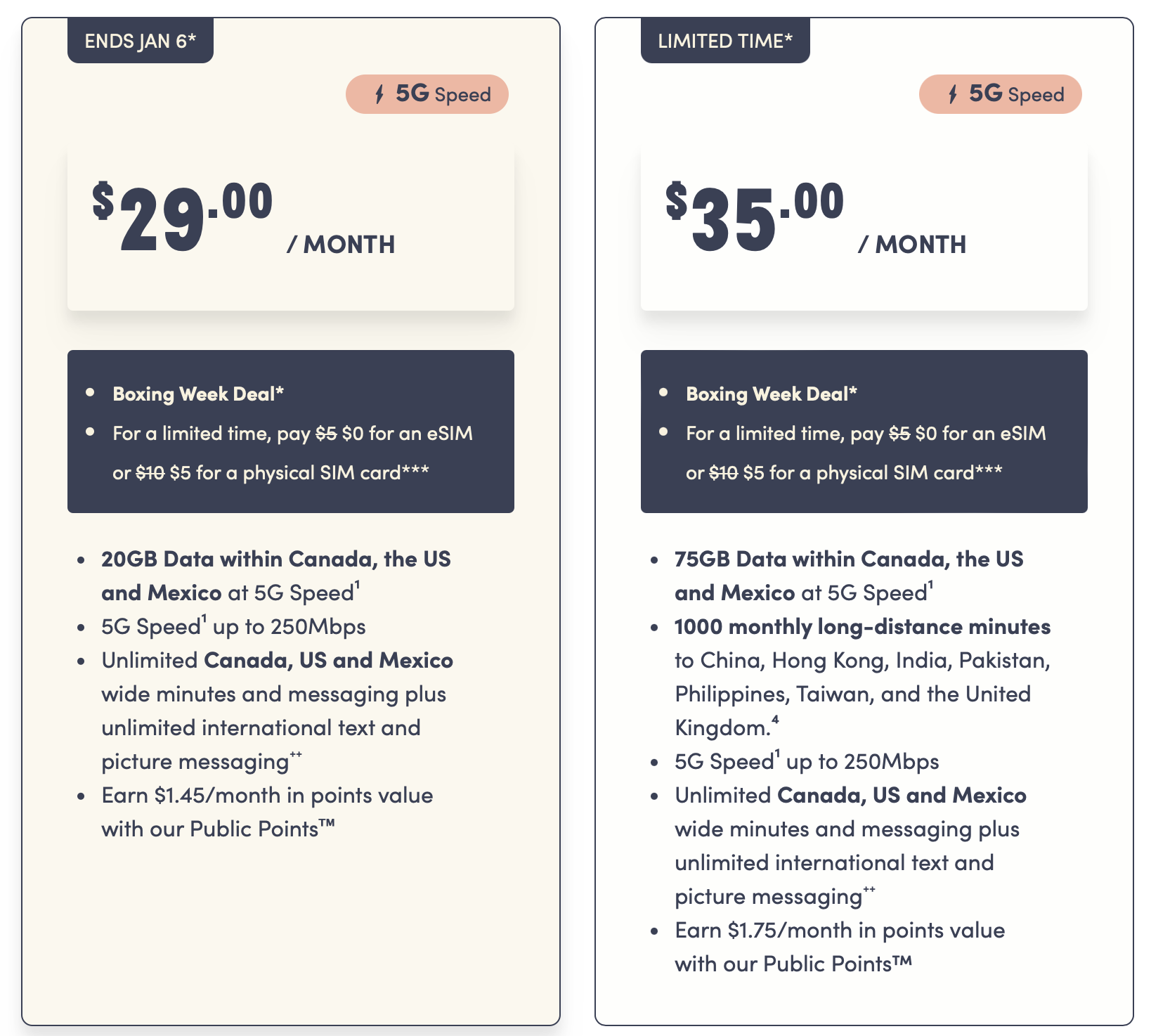 $29 20GB Can-US-Mex and $35 75GB Can-US-Mex are ba... - Community