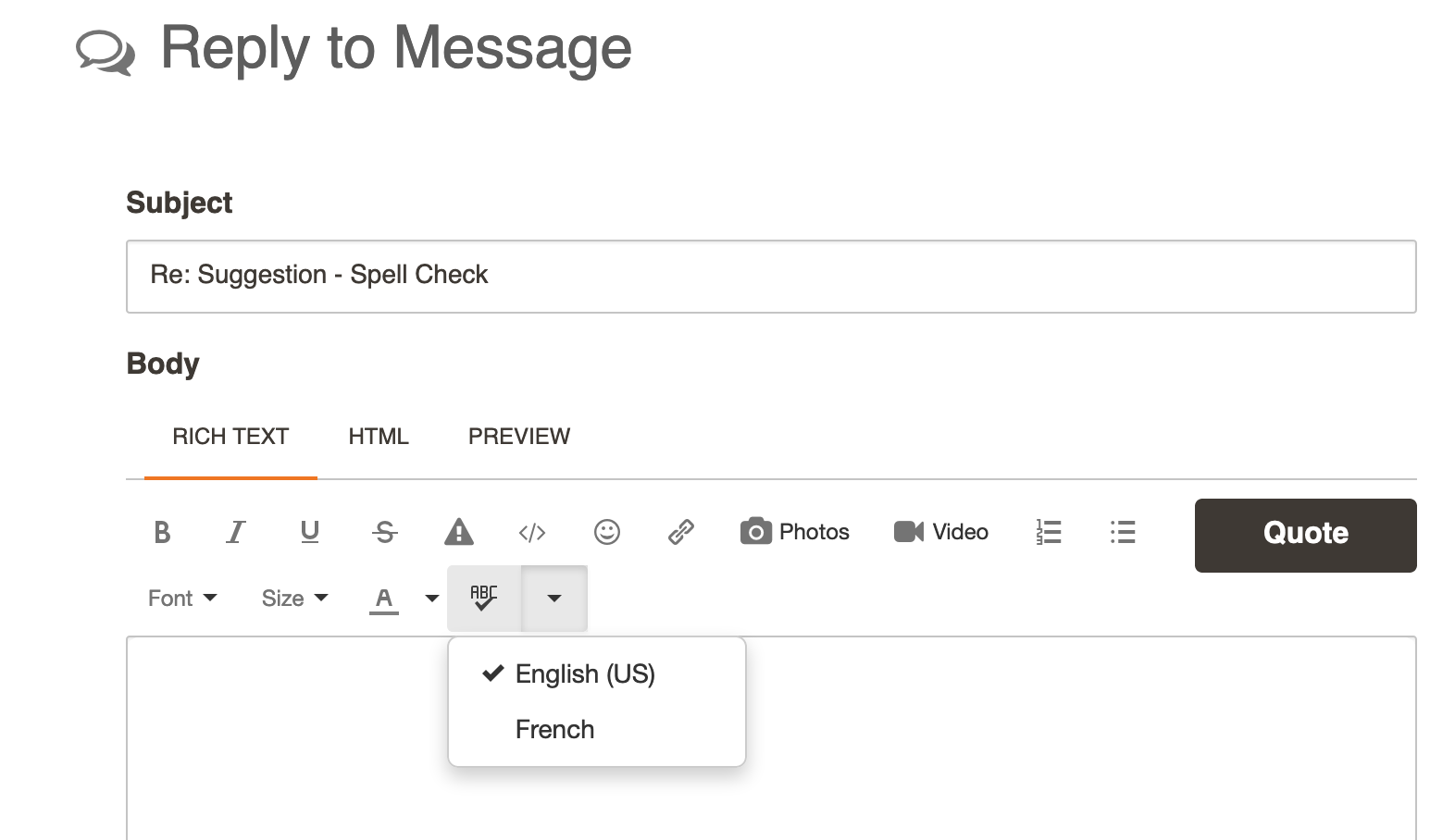 Suggestion - Spell Check - Community