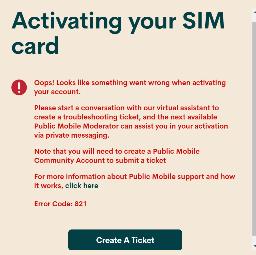 Solved: something went wrong when activating SIM card - Community