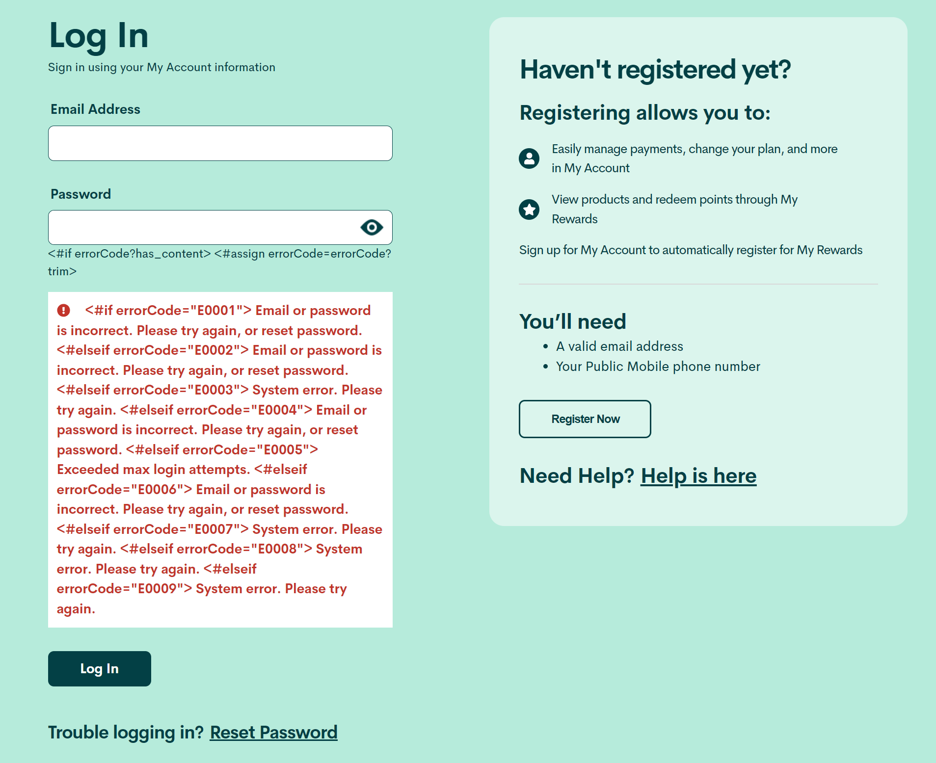 Log In page not working on desktop - Community