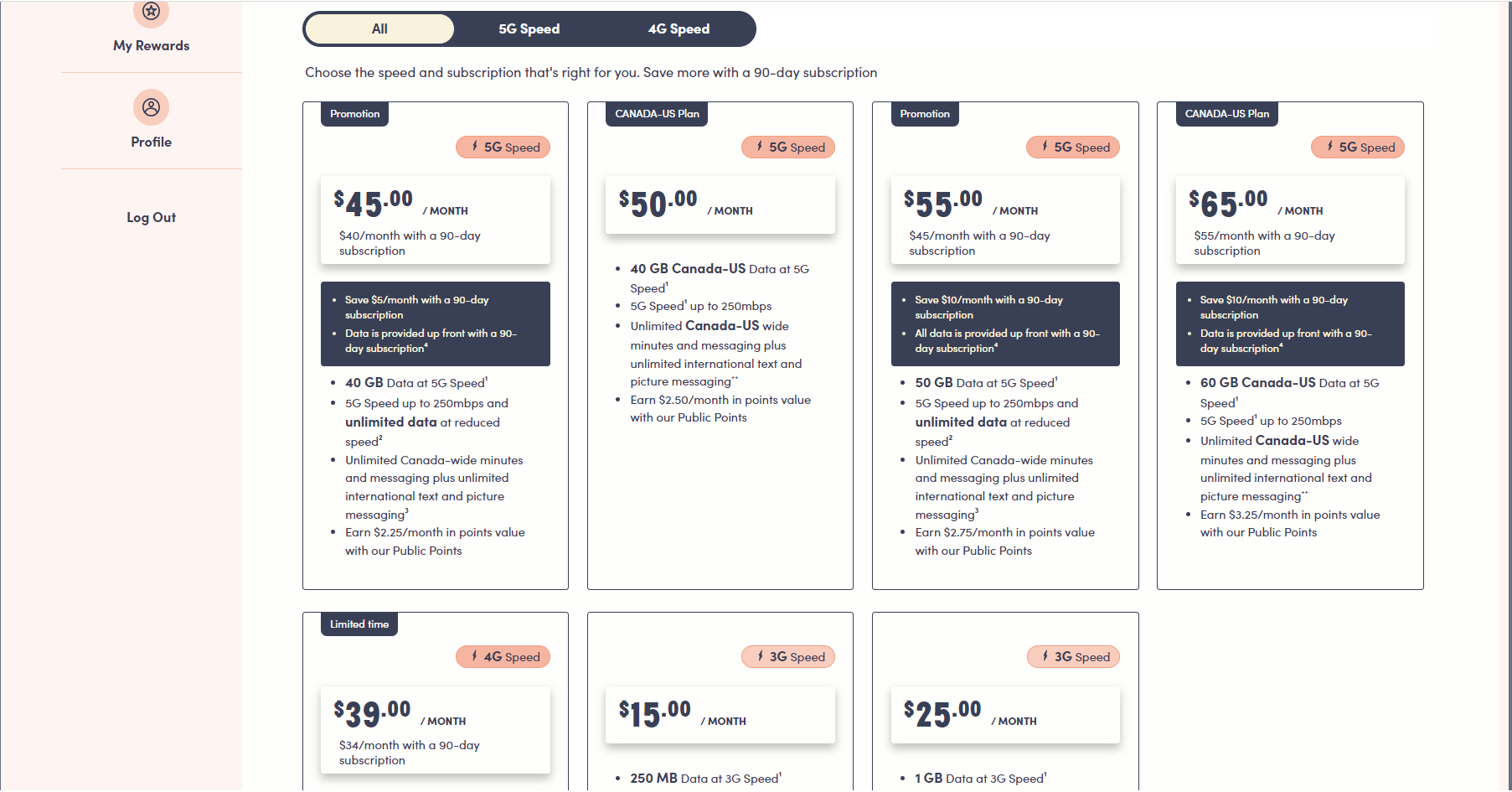 Promotion 5G 60GB CAN-US plan for $50/month on a 9... - Community